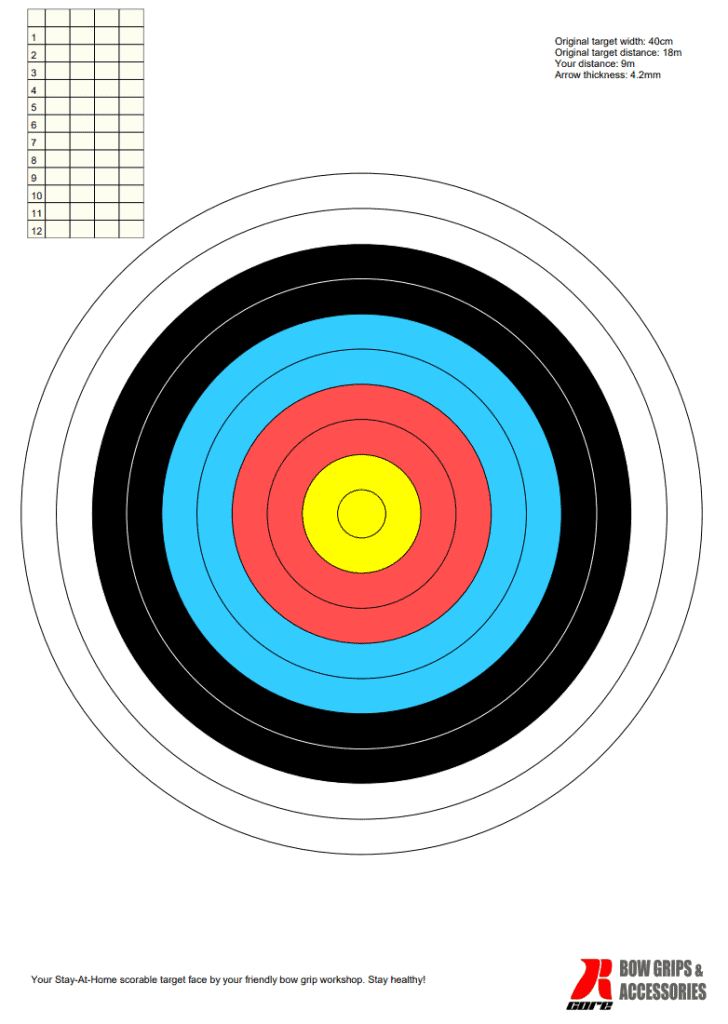 Printable Archery Target - set your parameters and print